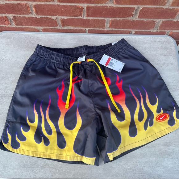 Nike | Shorts | Nwt Mens Nike Woven Flow Americana Flames Black ...